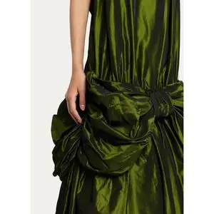 Simone Rocha Taffeta Bow Cascade Egg Maxi Dress