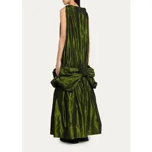Simone Rocha Taffeta Bow Cascade Egg Maxi Dress