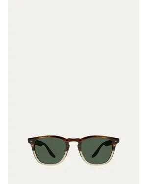 Barton Perreira Dino Acetate Keyhole-bridge Square Sunglasses - Hickory Gray