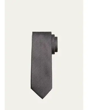 TOM FORD Linen Polka Dot Tie - Anthracite