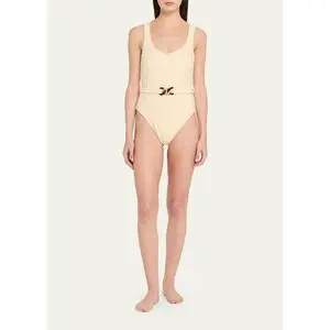 Zimmermann Indra Textured Scoop One-piece Swimsuit