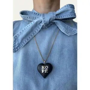 HAUTE VICTOIRE Hope Ebony And Diamond Pendant