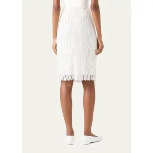 Akris Techno Wave Guipure Slit Pencil Skirt