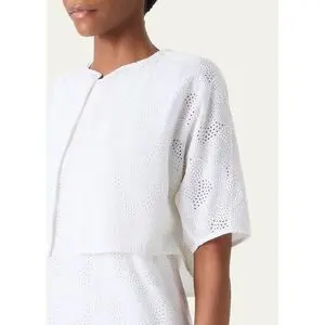Akris Honora Orbit Broderie Anglaise Bolero Jacket