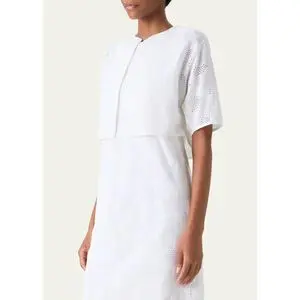 Akris Honora Orbit Broderie Anglaise Bolero Jacket