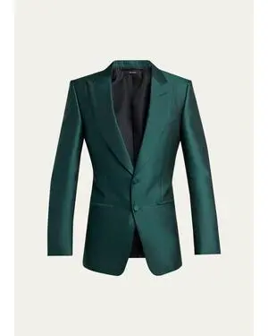 TOM FORD Wool Peak Lapel Modern Fit Single-breasted Sport Coat - Emerald