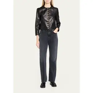 R13 Front-snap Leather Jacket