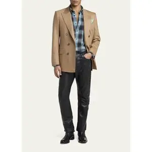 TOM FORD Herringbone Wool Stripe Double-breasted Sport Coat