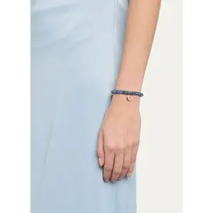 SYDNEY EVAN 14k Small Cocktail Crescent Moon On Kyanite Stretch Bracelet