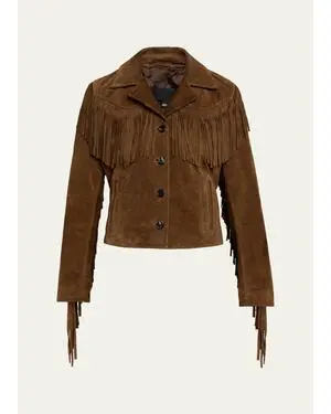 NILI LOTAN Eloi Fringed Suede Jacket