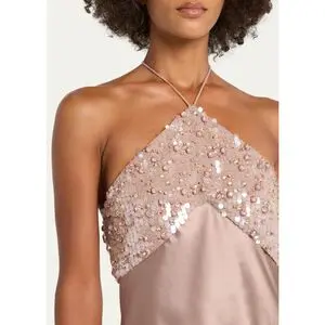 Retrofete Jeanne Embellished Satin Mini Dress