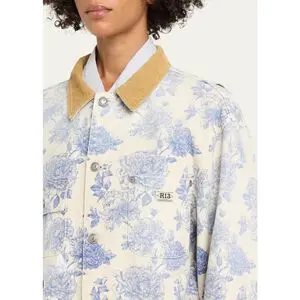 R13 Corduroy-collar Toile Cotton Chore Jacket