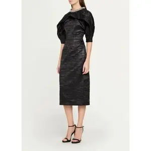 Simkhai Ashleigh Embellished-neck Midi Dress