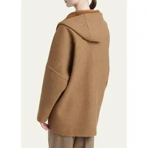 Kiton Houndstooth Wool-cashmere Hooded Overcoat