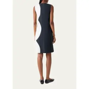 Akris Colorblock Silk Sleeveless Sheath Dress