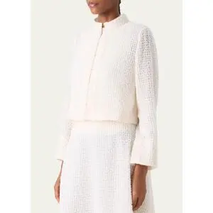 Akris Hockney Fringed Techno Short Bolero Jacket