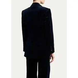 Victoria Beckham Satin Lapels Single-breasted Velvet Jacket