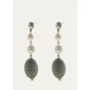BEN-AMUN Long Drop Pearly Earrings