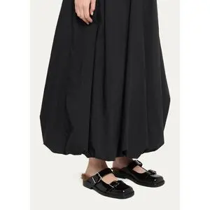 Simone Rocha Faux Fur Lined Leather Mary Jane Mules