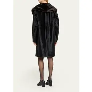 Loulou De Saison Lotta Oversized Calf Hair And Suede Coat