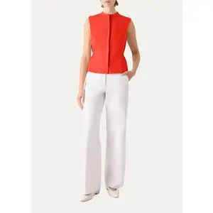 Akris Sleeveless Linen Button-front Blouse