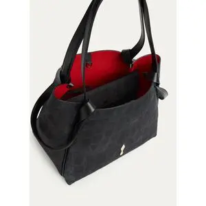 CHRISTIAN LOUBOUTIN Bettina Small Croc-embossed Suede Tote Bag