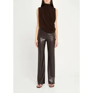 Ronny Kobo Sav Draped Mock Turtleneck Top