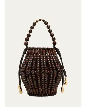 Cult Gaia Mercier Beaded Leather Top-handle Bag