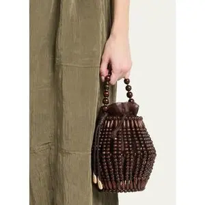 Cult Gaia Mercier Beaded Leather Top-handle Bag