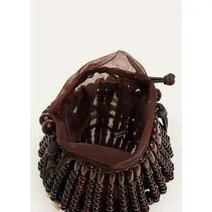 Cult Gaia Mercier Beaded Leather Top-handle Bag
