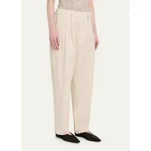 Brunello Cucinelli Pleated Twill Wide-leg Pull-on Pants