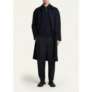 Giorgio Armani Chevron Cashmere Half-placket Sweater