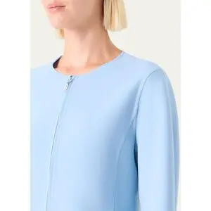 Akris Harriet Wool Crepe Crop Jacket