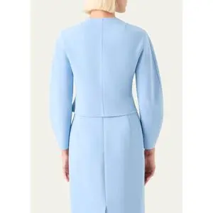 Akris Harriet Wool Crepe Crop Jacket
