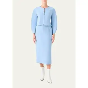 Akris Harriet Wool Crepe Crop Jacket