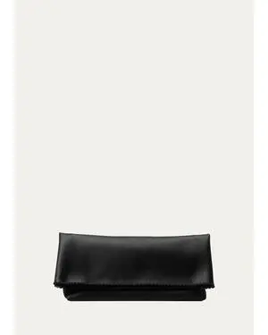 Michael Kors Isabella Satin Foldover Clutch - Black