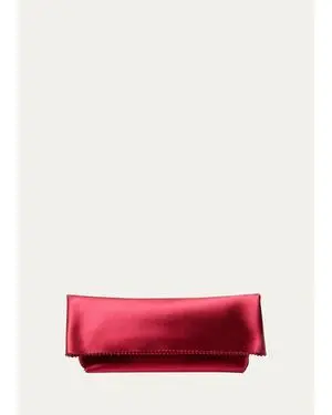 Michael Kors Isabella Satin Foldover Clutch - Ruby