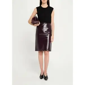 Michael Kors Angelica Large Croc-embossed Leather Frame Clutch - Wine