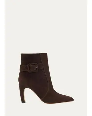 MALONE SOULIERS Rowan 90mm Suede Ankle Boots - Ebony