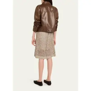 Brunello Cucinelli Dazzling Net Short-sleeve Dress