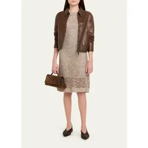Brunello Cucinelli Dazzling Net Short-sleeve Dress