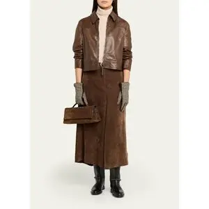 Brunello Cucinelli Leather Cropped Jacket