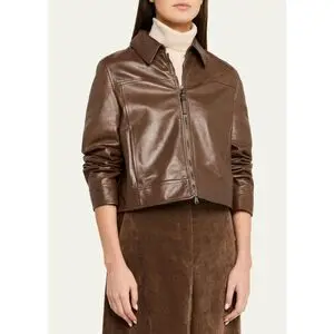 Brunello Cucinelli Leather Cropped Jacket