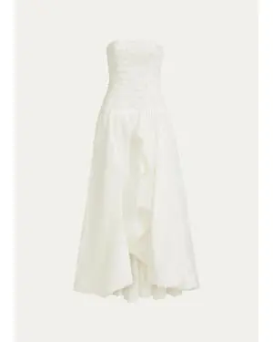 Aje Juniper Strapless Tulle Overlay Gown - Ivory