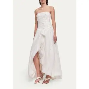 Aje Juniper Strapless Tulle Overlay Gown