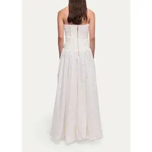 Aje Juniper Strapless Tulle Overlay Gown