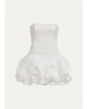 Aje Juniper Strapless Tulle Overlay Bubble Mini Dress