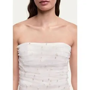 Aje Juniper Strapless Tulle Overlay Bubble Mini Dress