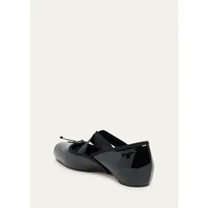 CHRISTIAN LOUBOUTIN Cassiasticina Patent Leather Ballerina Flats - Black