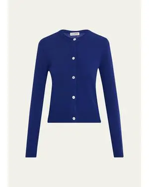 JIL SANDER Wool Crewneck Cardigan